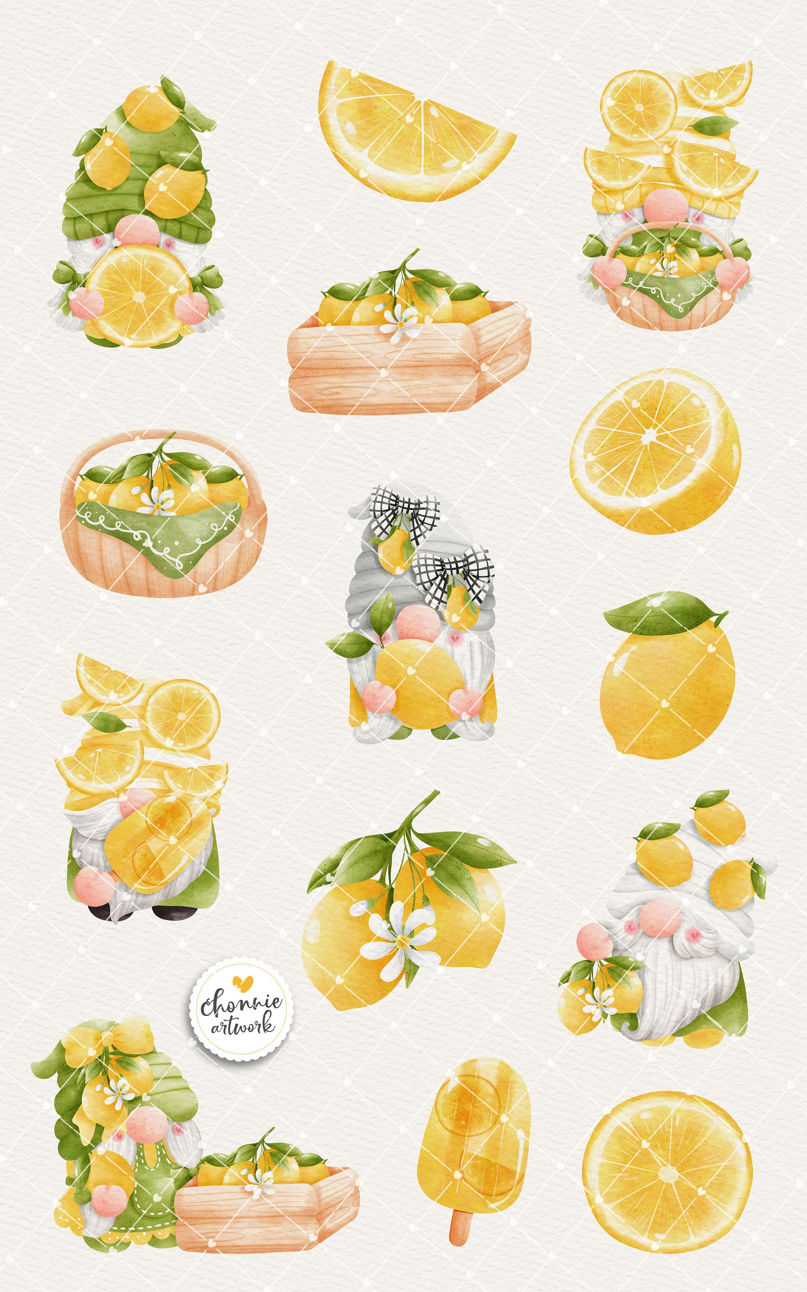 Lemons Gnome Clipart Lemons Clipart Fruit Gnome Clipart - Etsy