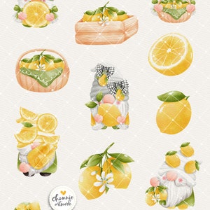 Lemons Gnome Clipart, Lemons Clipart, Fruit Gnome Clipart, Citrus Gnome ...