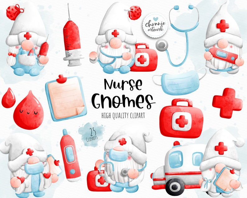 Character Gnome Clipart Bundle Gnome Chef Gnome Nurse Gnome - Etsy