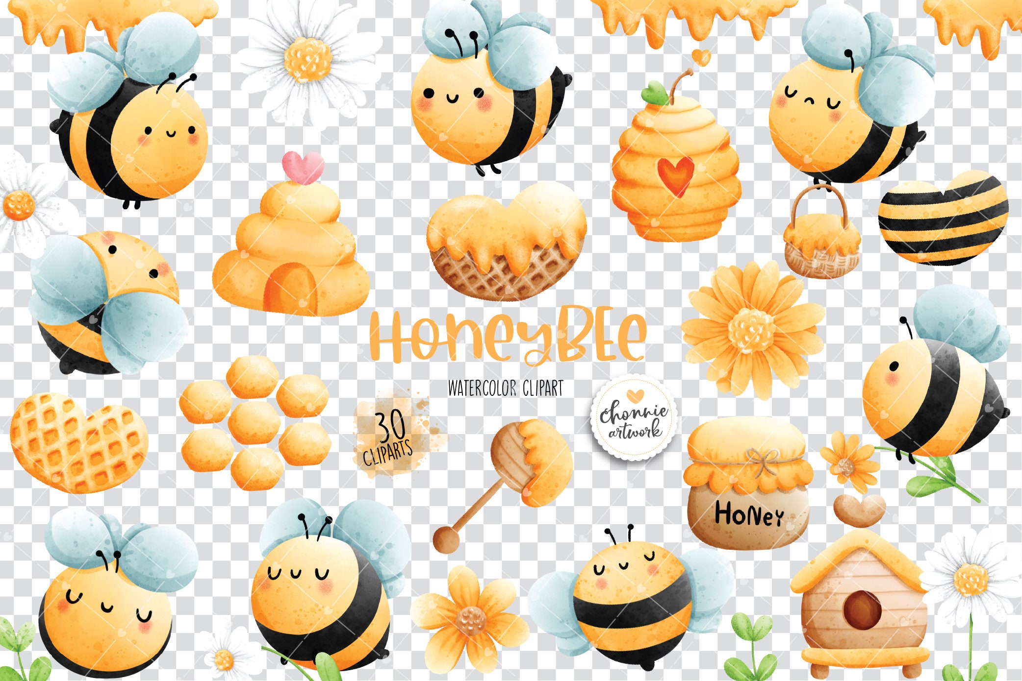 Honeybee Clipart Bee Clipart - Etsy