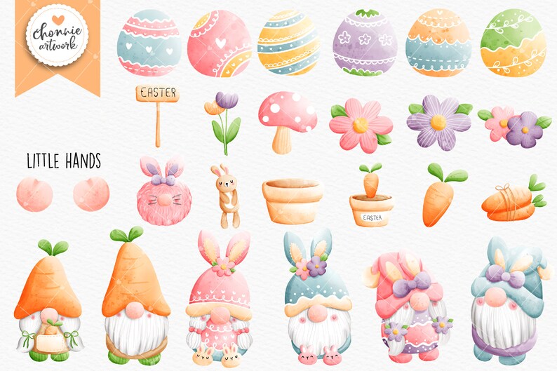 Easter Gnomes Clipart Bunny Gnomes Clipart Easter Clipart | Etsy