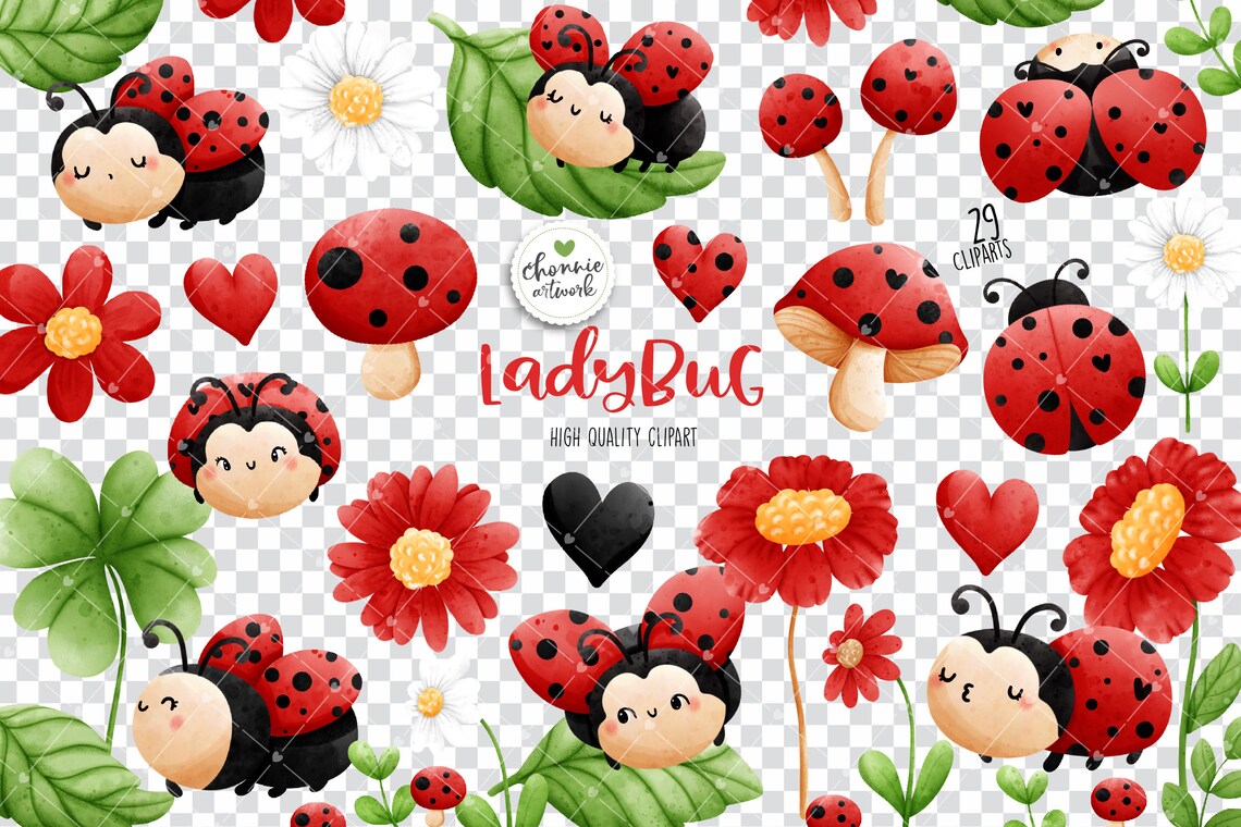 Ladybug Clipart Cute Ladybug Png Bug Clipart Love Bug - Etsy