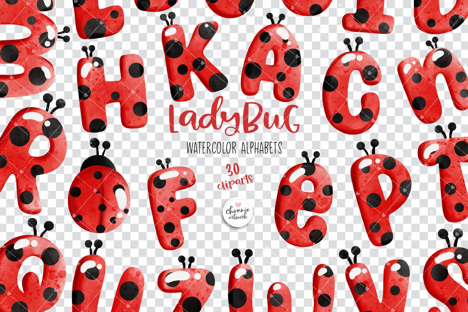 Ladybug Font Ladybug Alphabet Font Letter - Etsy