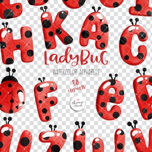 Ladybug Font, Ladybug Alphabet, Font, Letter - Etsy