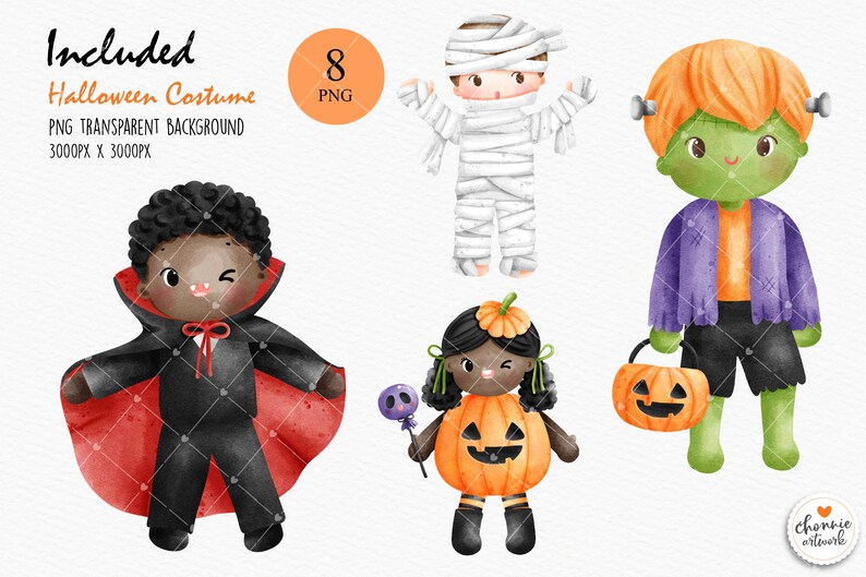 Halloween Clipart Halloween Costume Clipart Children - Etsy
