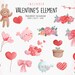 Valentine Woodland Animals Clipart, Valentine Clipart, Watercolor ...