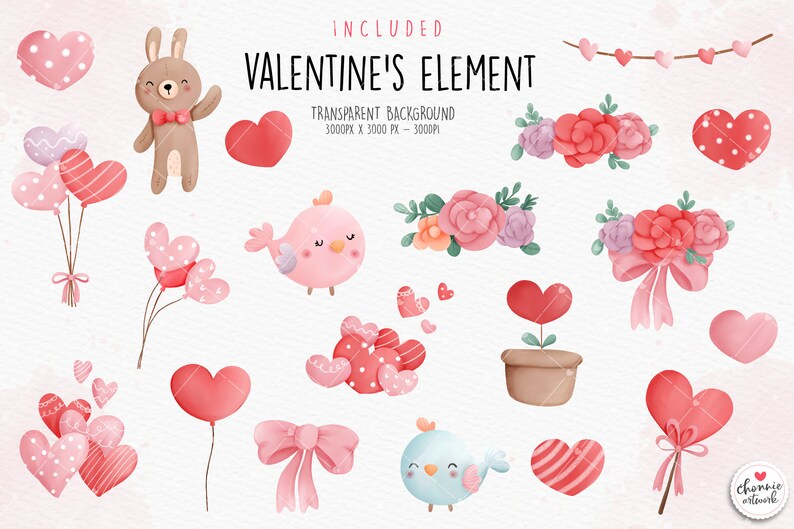 Valentine Woodland Animals Clipart Valentine Clipart - Etsy
