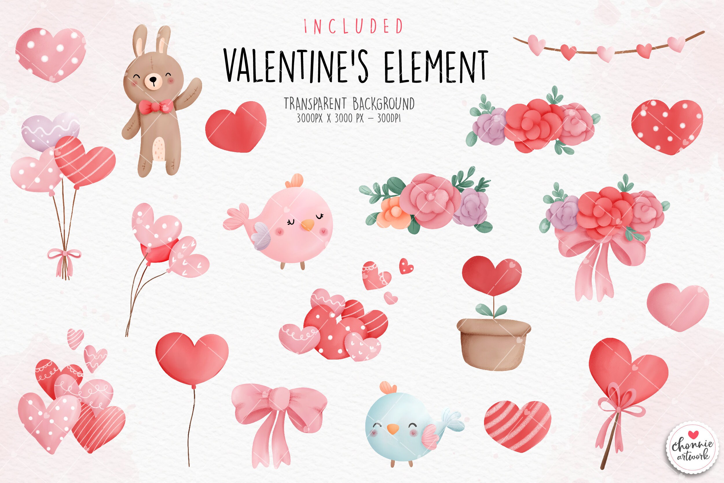 Valentine Woodland Animals Clipart Valentine Clipart - Etsy