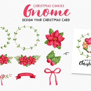 Watercolor Christmas Cookies Gnome Clipart, Gnomes Cookies Clipart ...