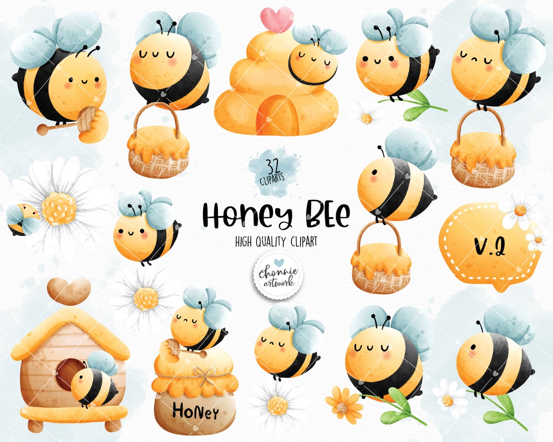 Honeybee Clipart Bee Clipart - Etsy