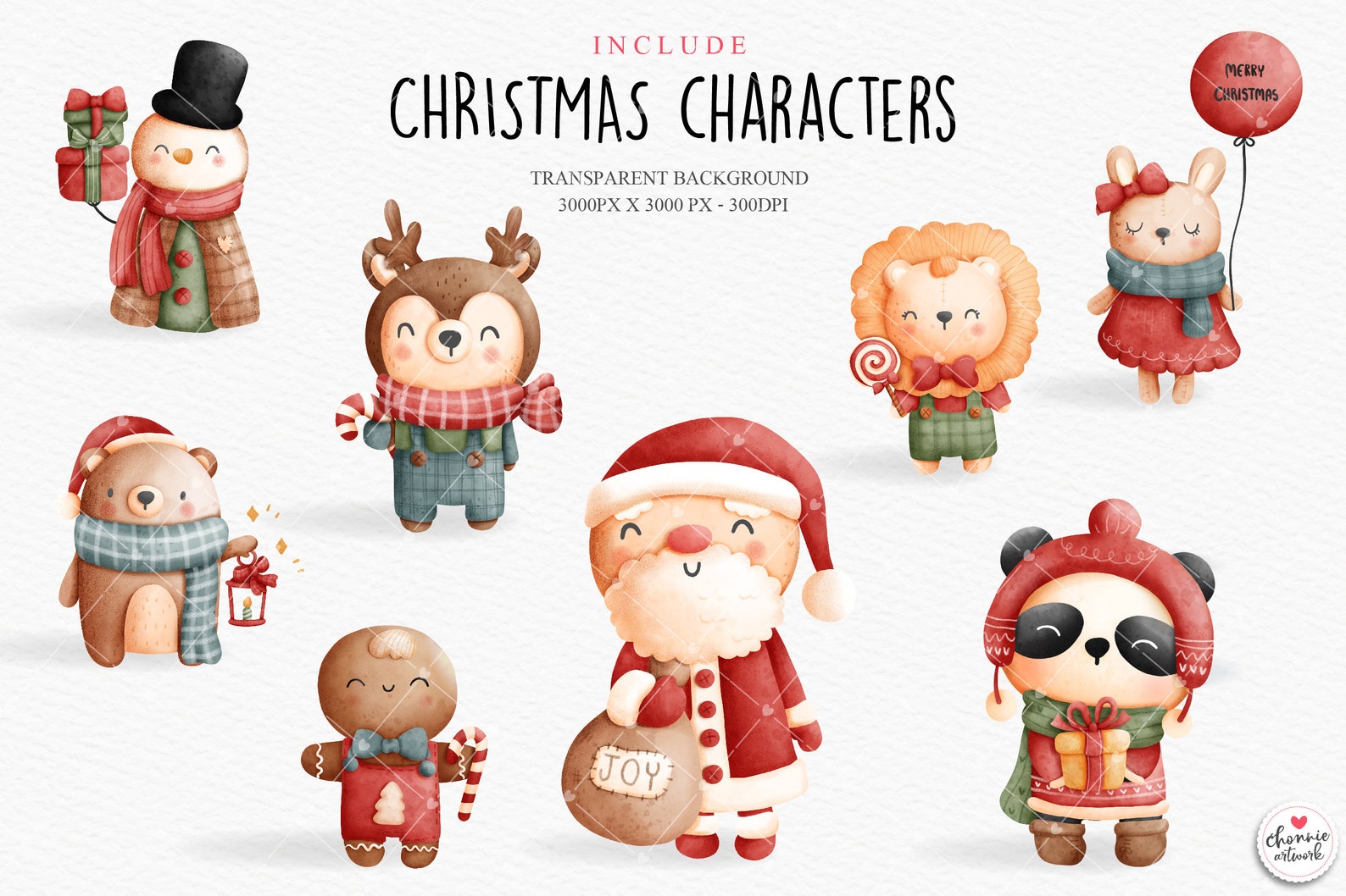 Christmas Santa and Friends Clipart Christmas Clipart - Etsy