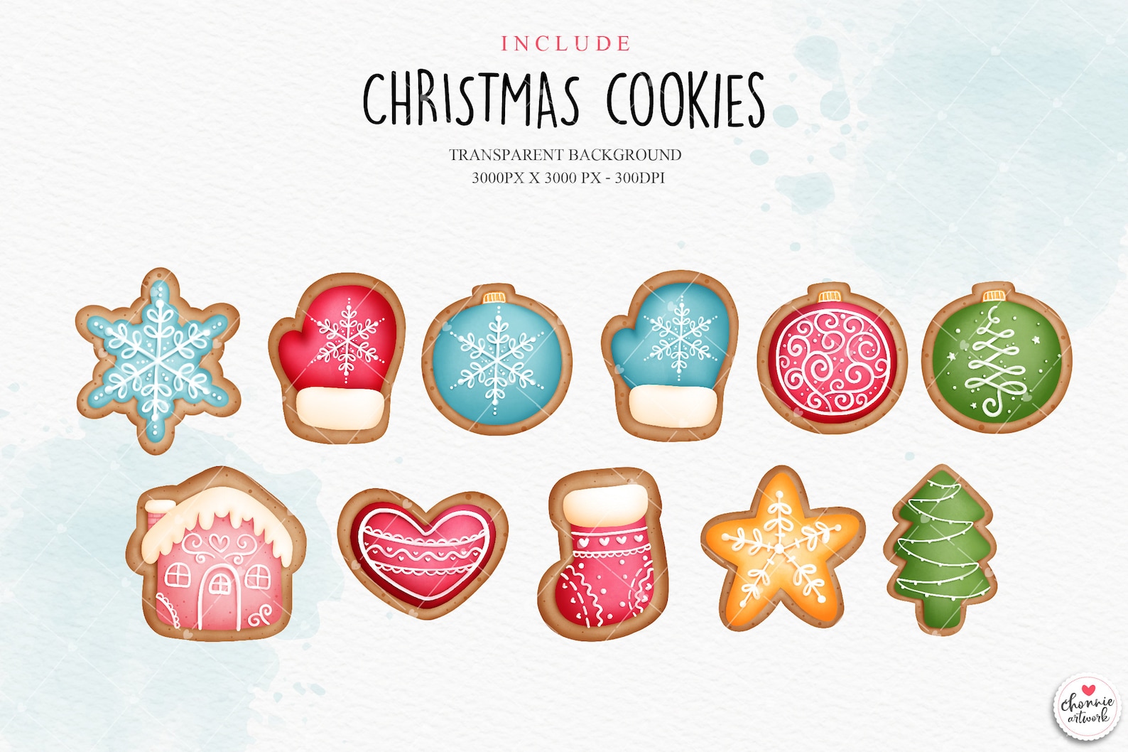 Watercolor Christmas Cookies Clipart. Christmas Gingerbread - Etsy