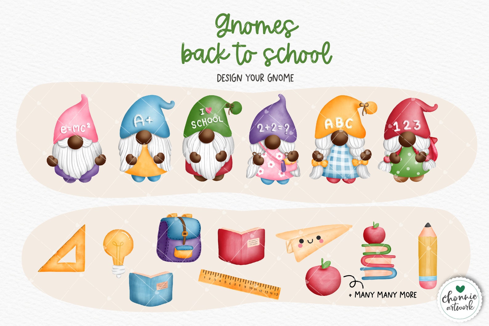 Watercolor Back to School Gnome Clipart Student Gnome PNG - Etsy