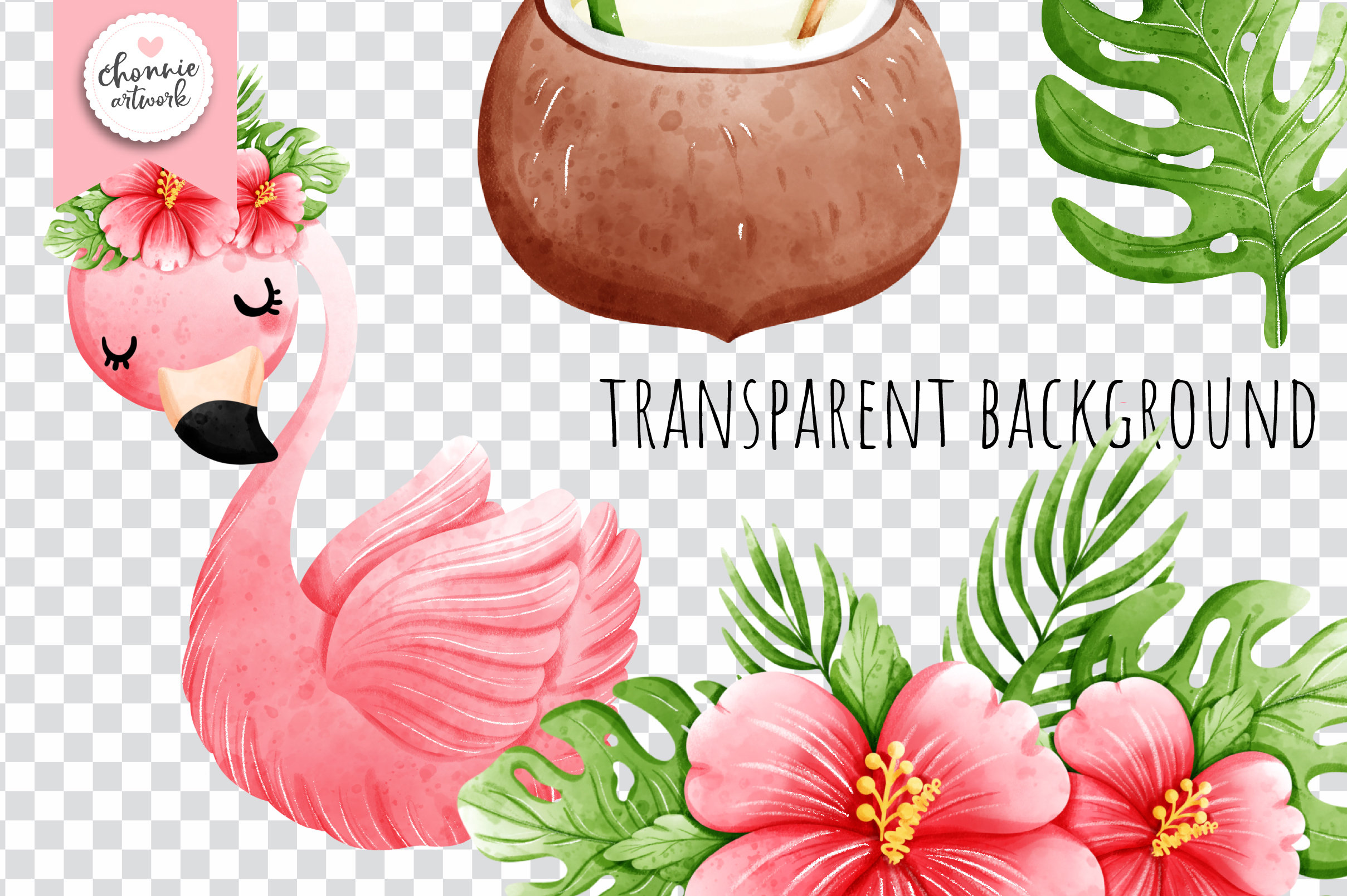 Flamingo Clipart Pink Tropical Flamingo Clipart Tropical - Etsy