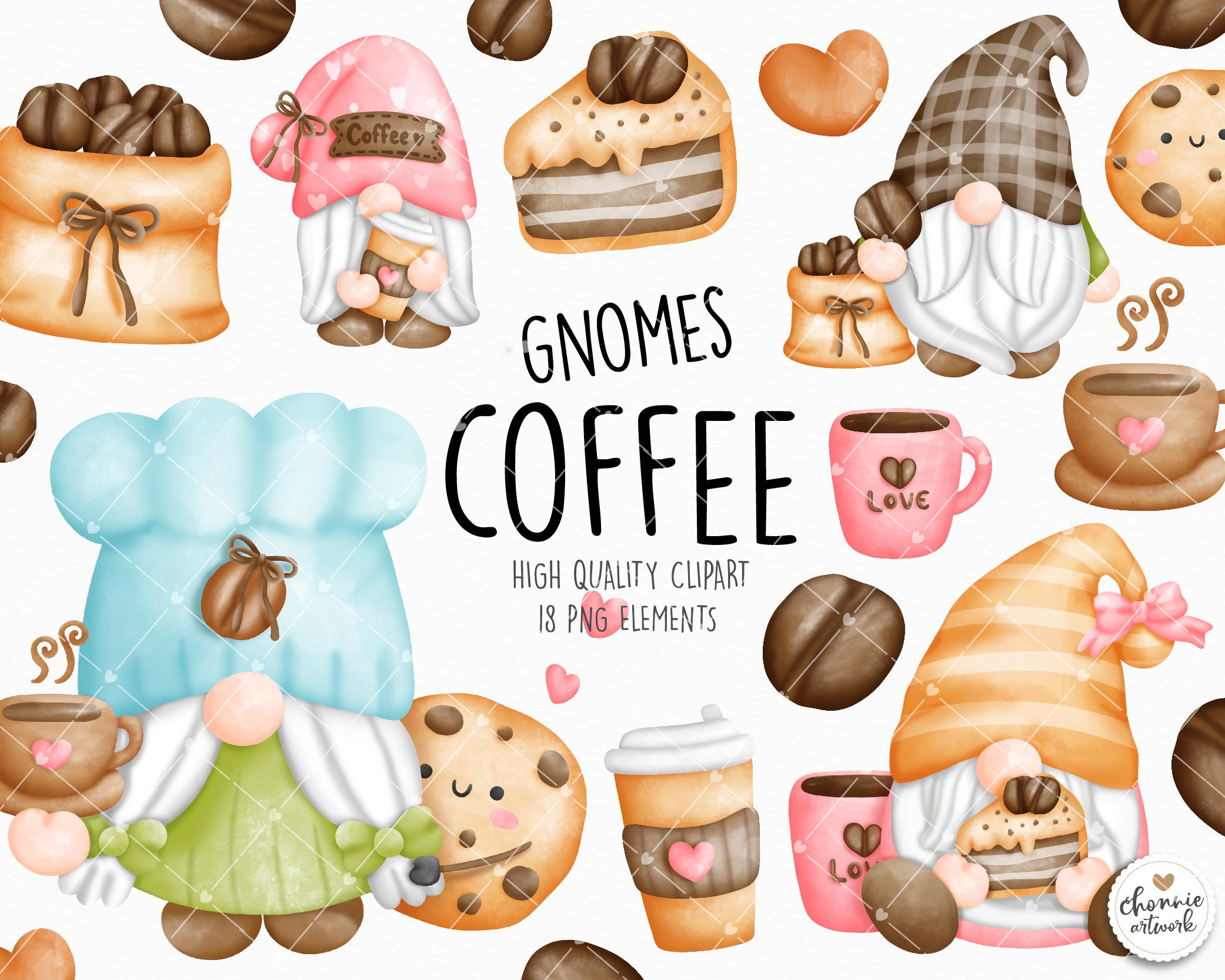 Coffee Gnomes Clipart Coffee Gnomes PNG Coffee Gnomes - Etsy UK