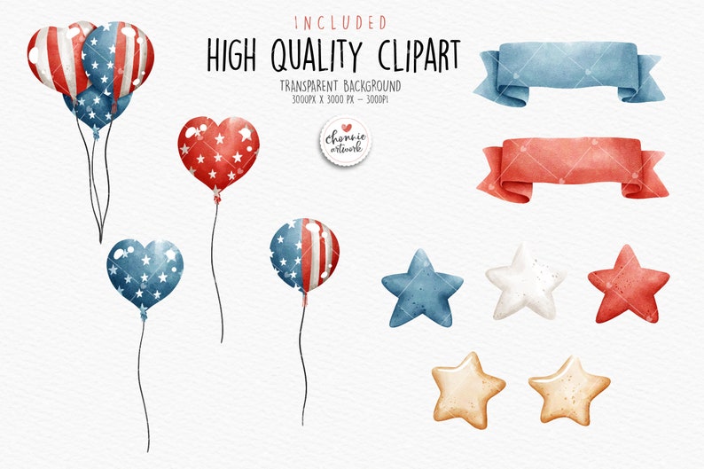 Watercolor 4th July Clipart Independence Day Clipart Camper - Etsy