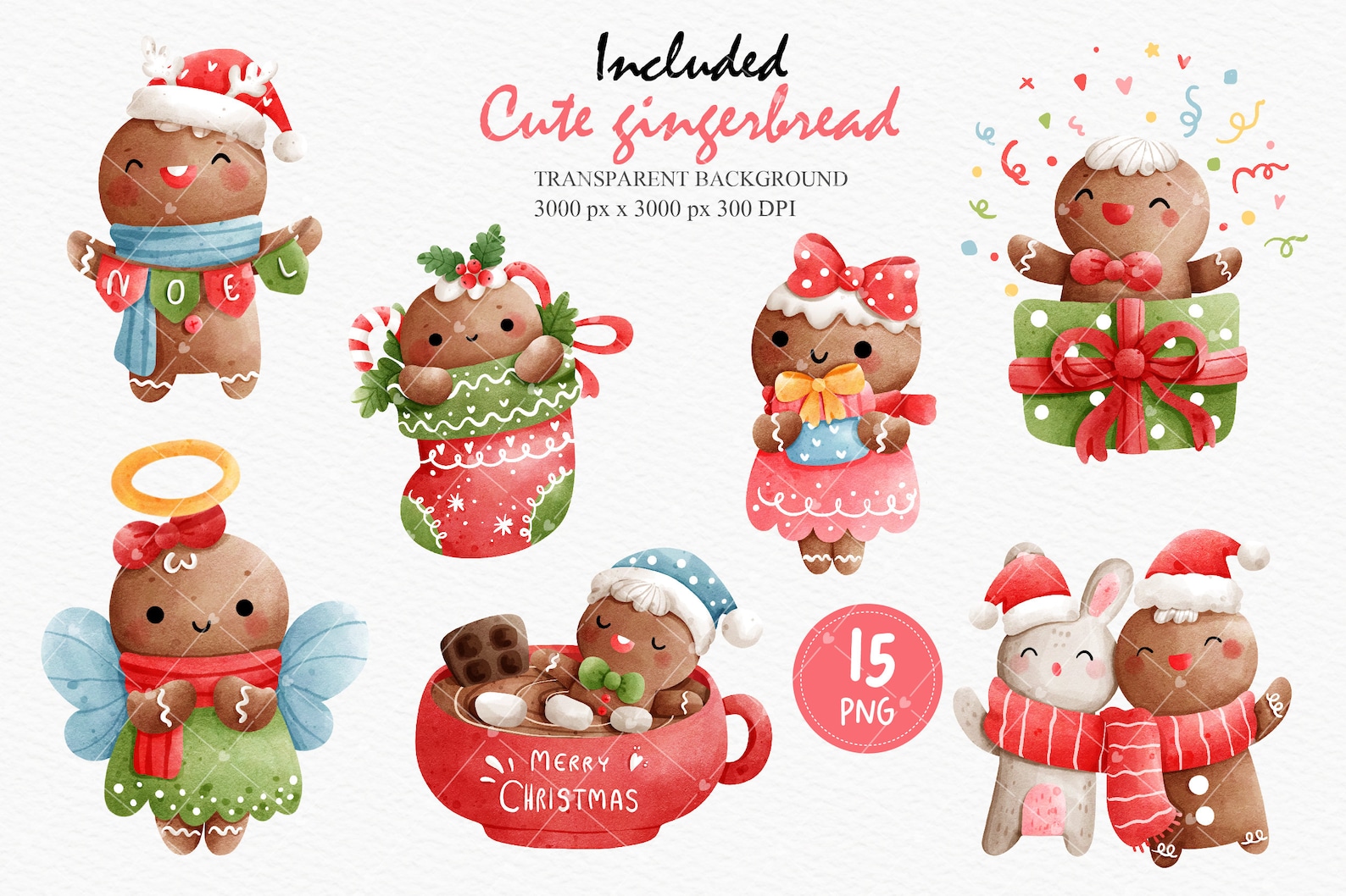 Christmas Gingerbread Man Clipart Christmas Clipart - Etsy