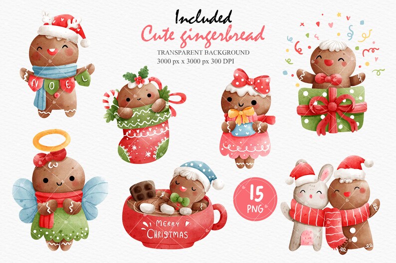Christmas Gingerbread Man Clipart Christmas Clipart - Etsy