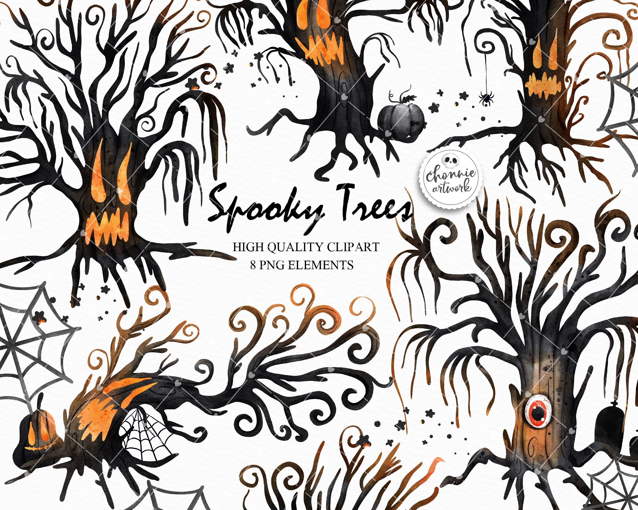 Spooky Halloween Tree Clipart
