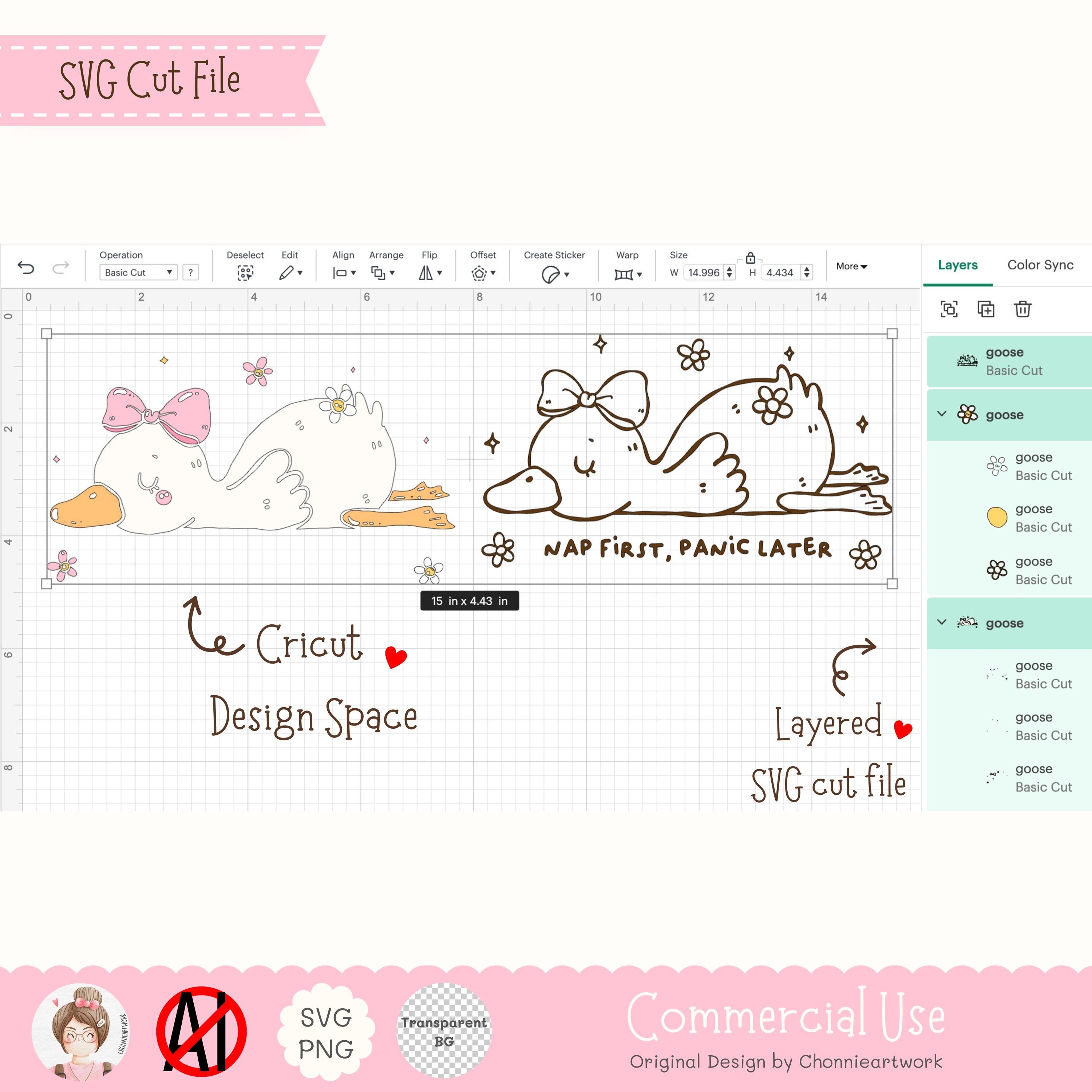 Nap First Panic Later Goose SVG PNG EPS Silly Goose Sleeping Funny ...