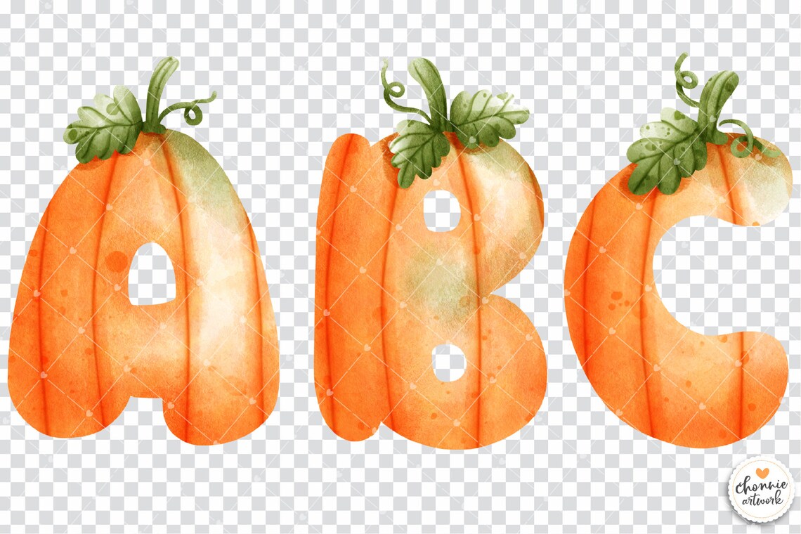 Pumpkin Alphabet Clipart Pumpkin Font Clipart Halloween - Etsy