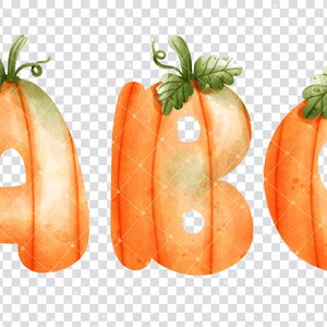 Pumpkin Alphabet Clipart, Pumpkin Font Clipart, Halloween Pumpkin ...