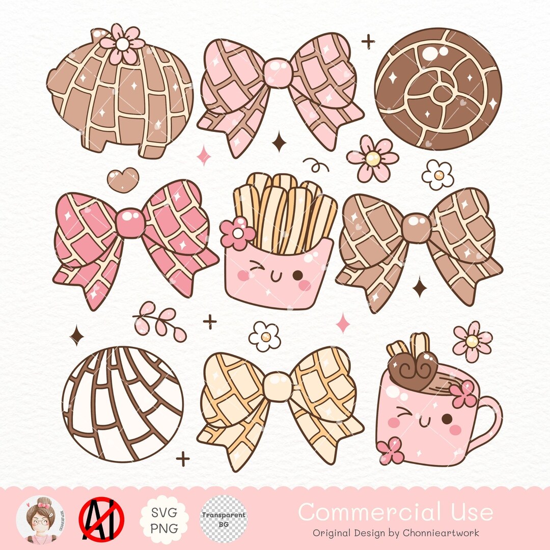 Mexican Pan Dulce PNG | Pink Concha Girl Clipart | Mexican Sweet Bread ...