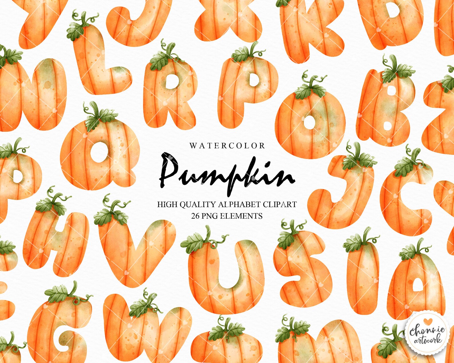 Pumpkin Alphabet Clipart Pumpkin Font Clipart Halloween - Etsy