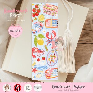 Sardine Bookmarks, Italian Summer Bookmark, Summer Read Bookmark ...