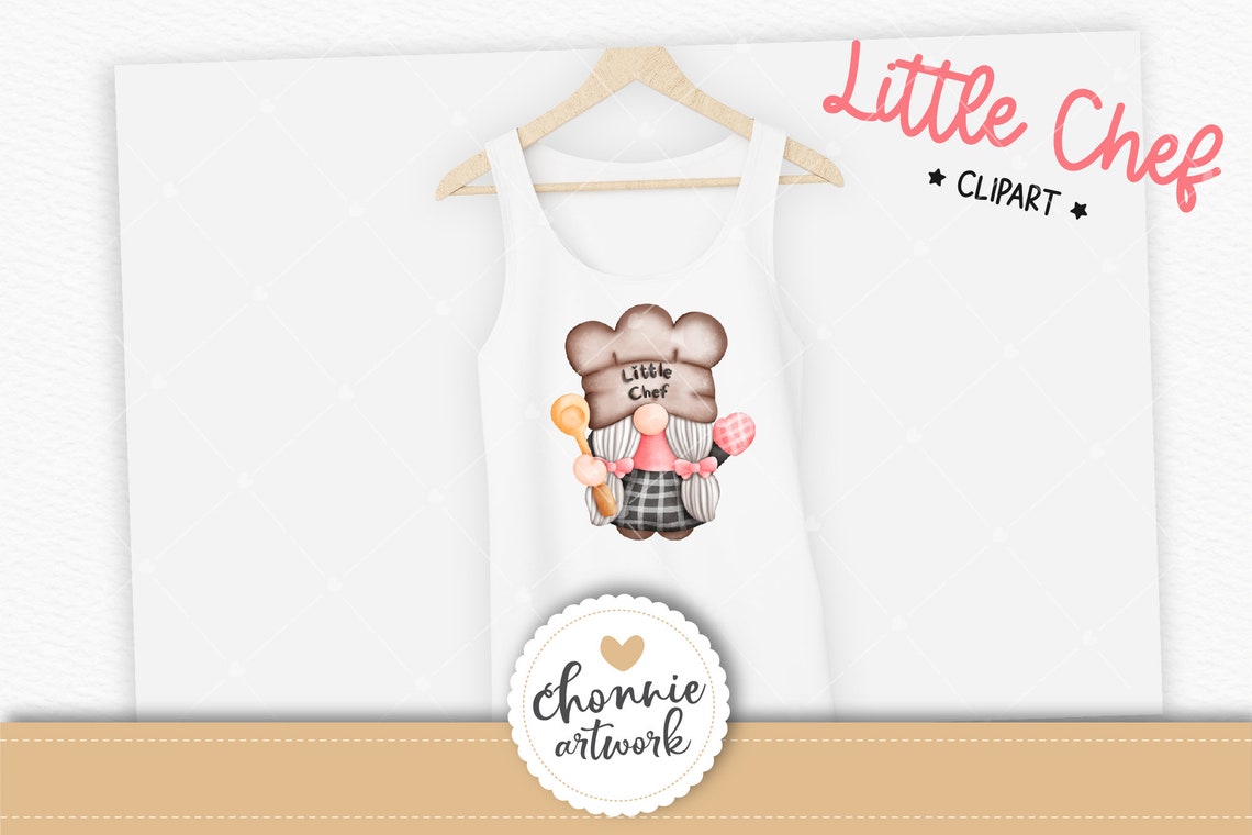 Watercolor Little Gnome Chef Clipart Gnomes Chef PNG Gnomes | Etsy