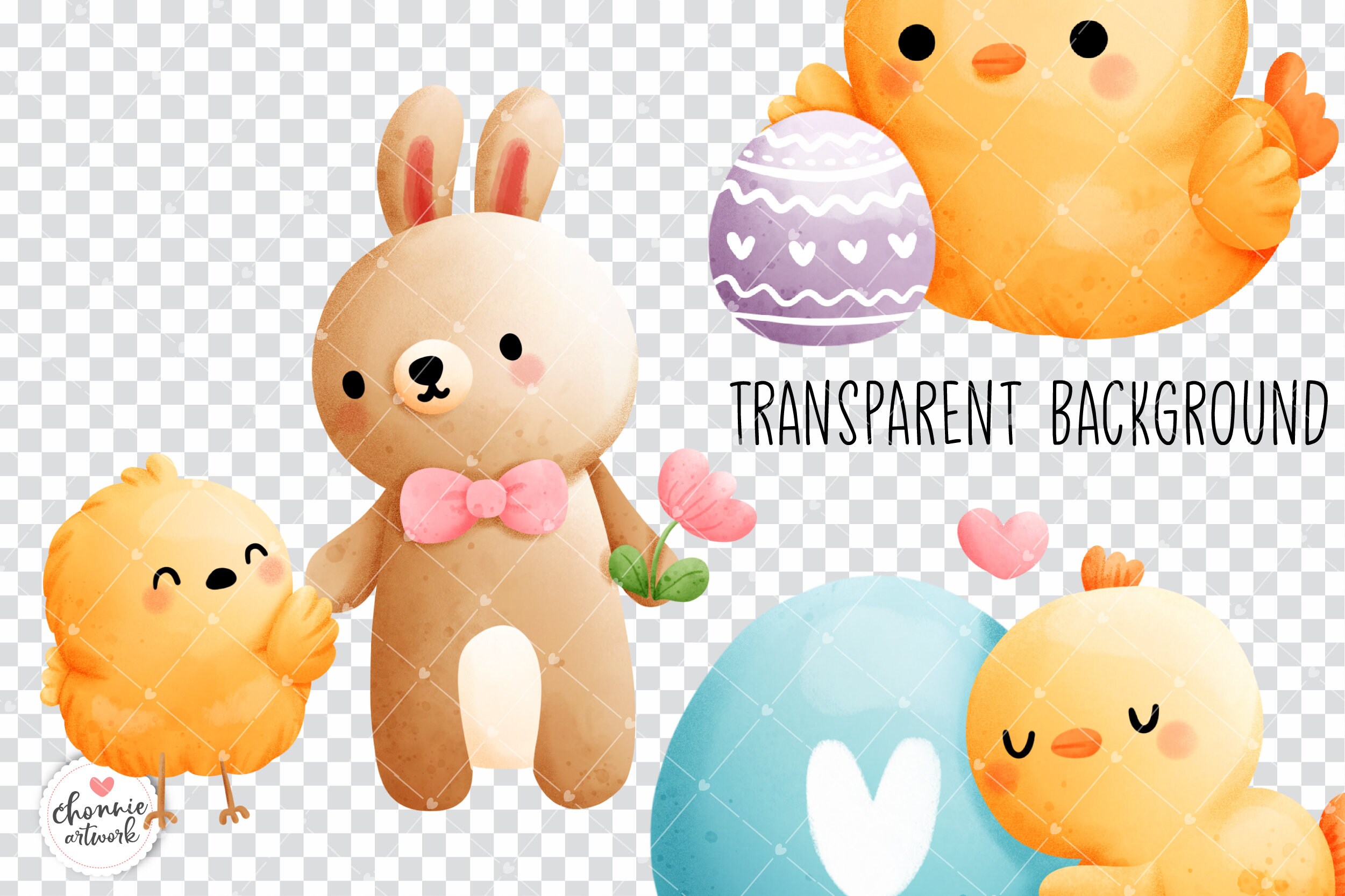 Baby Chicken Clipart Easter Chicken Clipart Rabbit Clipart | Etsy