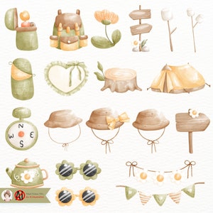 Camping Clipart, Summer Clipart, Camping Bear Clipart, Baby Shower ...