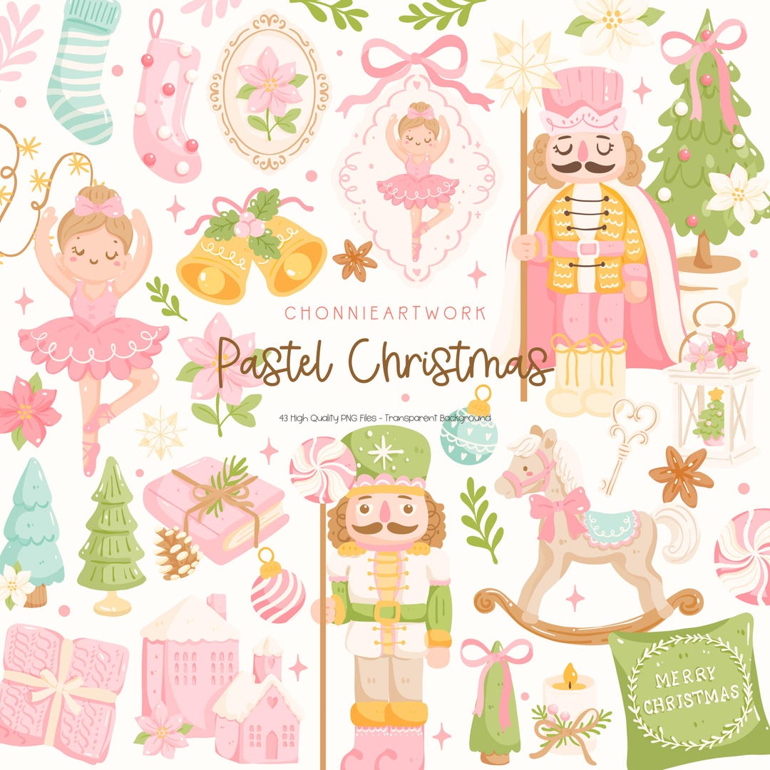Christmas Pastel Clipart, Pastel Christmas Gifts Clipart, Pastel ...