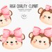 Baby Girl Monkey Clipart Monkey Birthday Clipartbaby Shower - Etsy