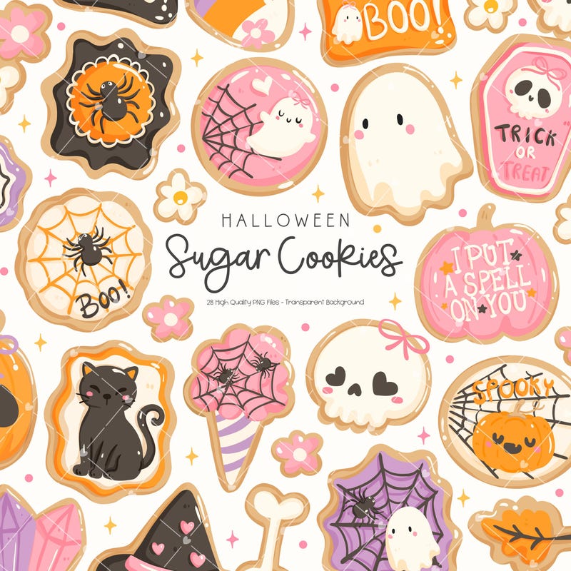 Spooky Sugar Cookies Clip Art - Etsy