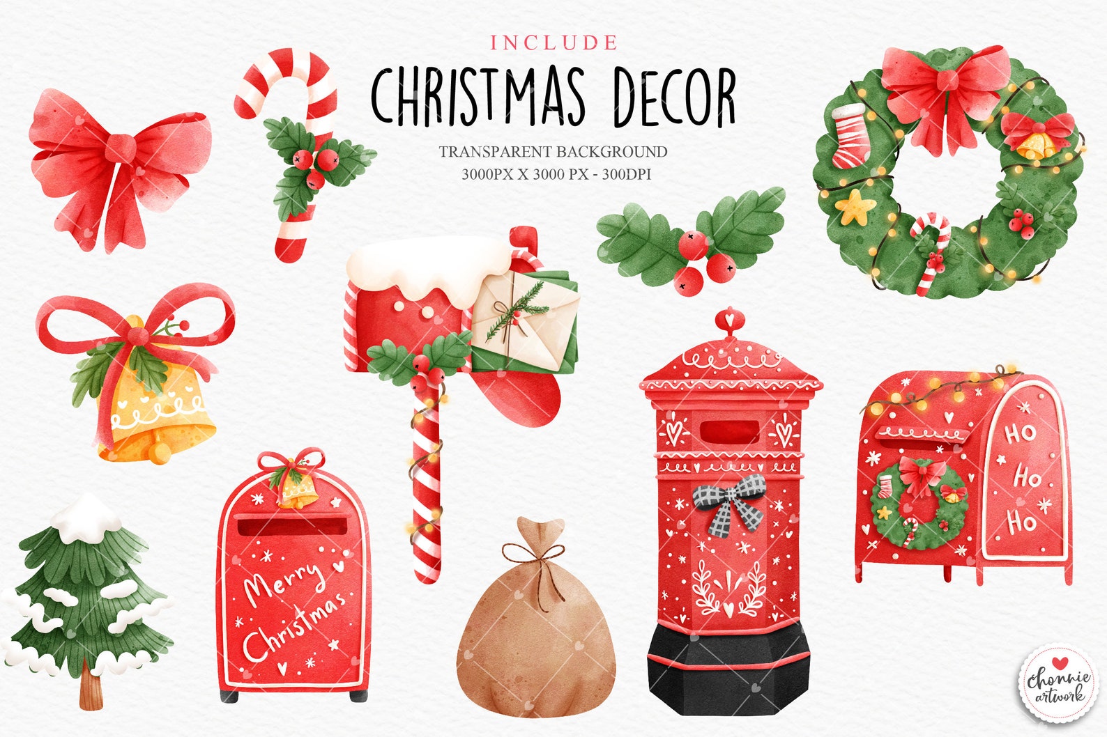 Christmas Mail Clipart Christmas Delivery Clipart Christmas - Etsy