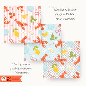 Coastal Lobster Seamless Pattern, La Dolce Vita Pattern, Summer Beach ...