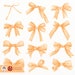 Watercolor Orange Coquette Ribbon Clipart Gift Bow Clipart Fashion ...