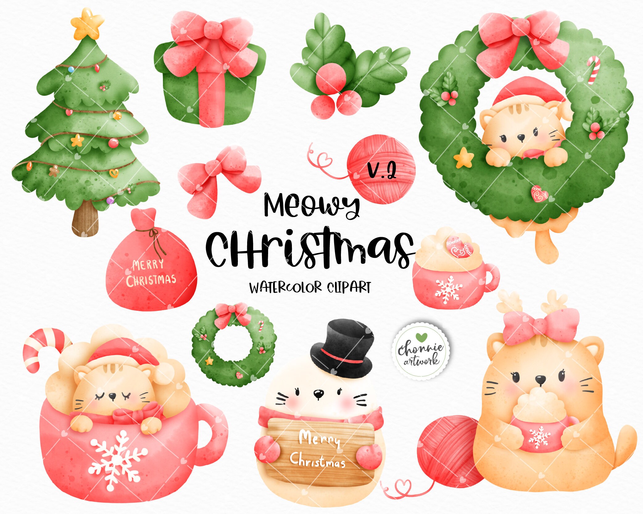 Christmas Clipart Bundle, Christmas Clipart, Santa Clipart, Christmas ...