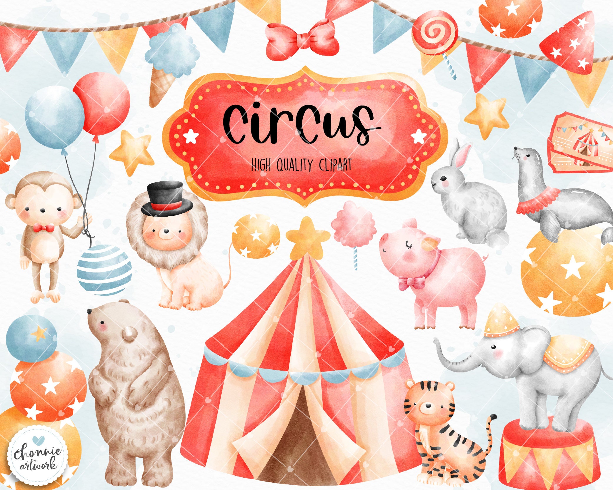 Vintage Circus Animal Clipart