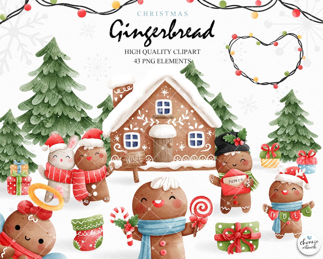 Christmas Gingerbread Man Clipart, Christmas Clipart, Gingerbread ...