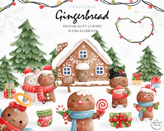 Christmas Gingerbread Man Clipart Christmas Clipart - Etsy