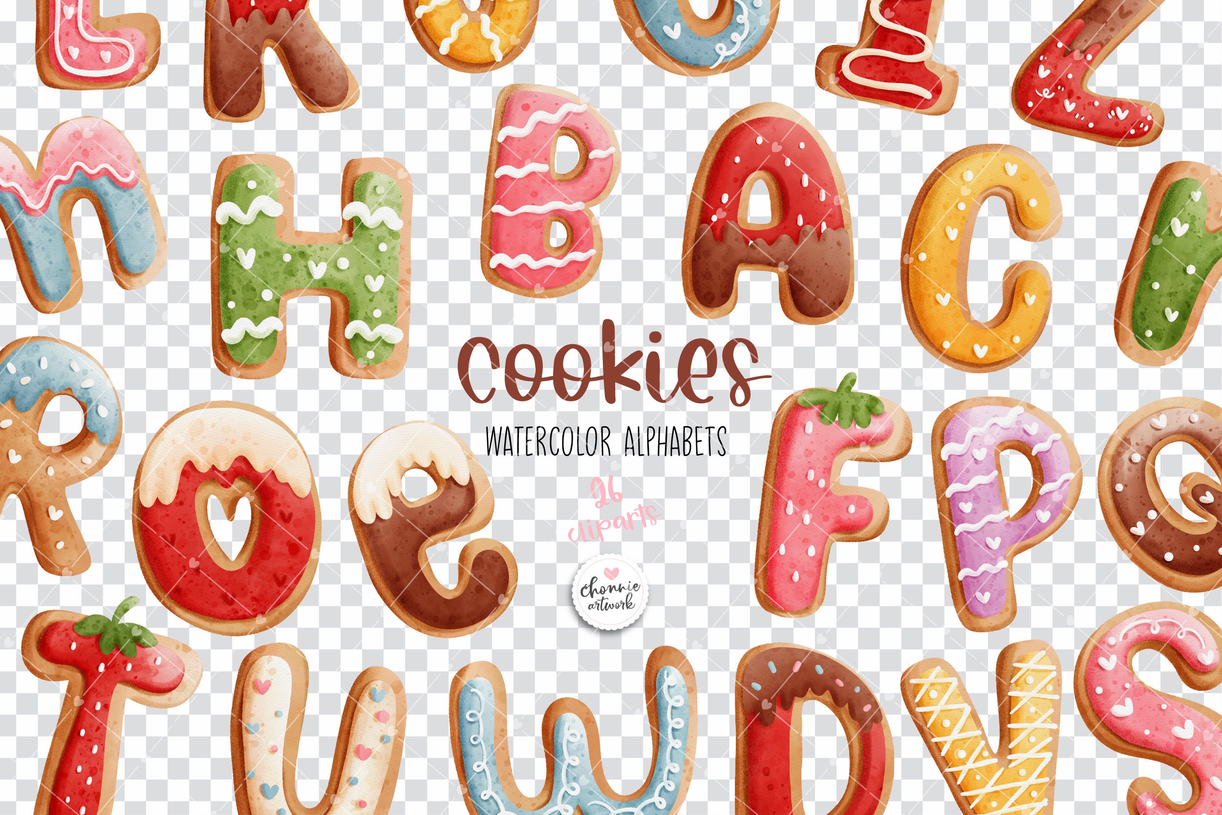 Cookies Alphabet Christmas Alphabet Valentines Alphabet - Etsy