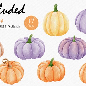 Watercolor Fall Pumpkin Clipart Pumpkin Flower Clipart - Etsy
