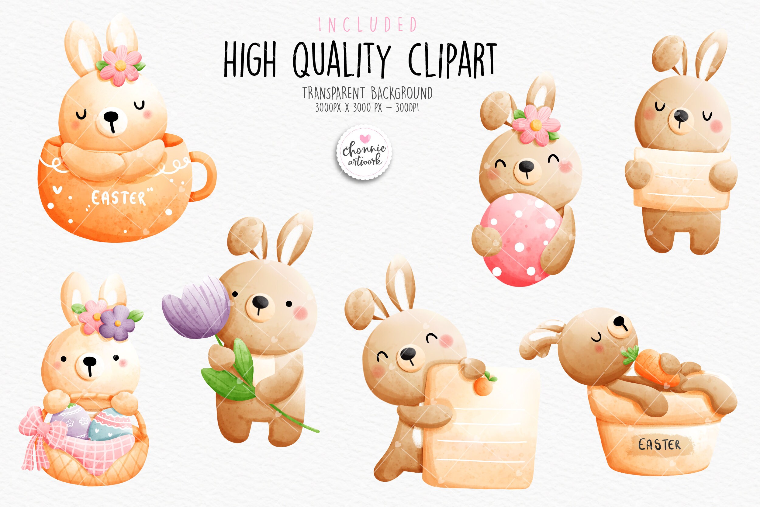 Easter Clipart Easter Rabbit Clipart Rabbit Clipart Easter - Etsy