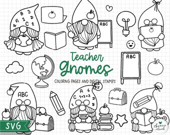 Teacher Gnome Svg | Etsy