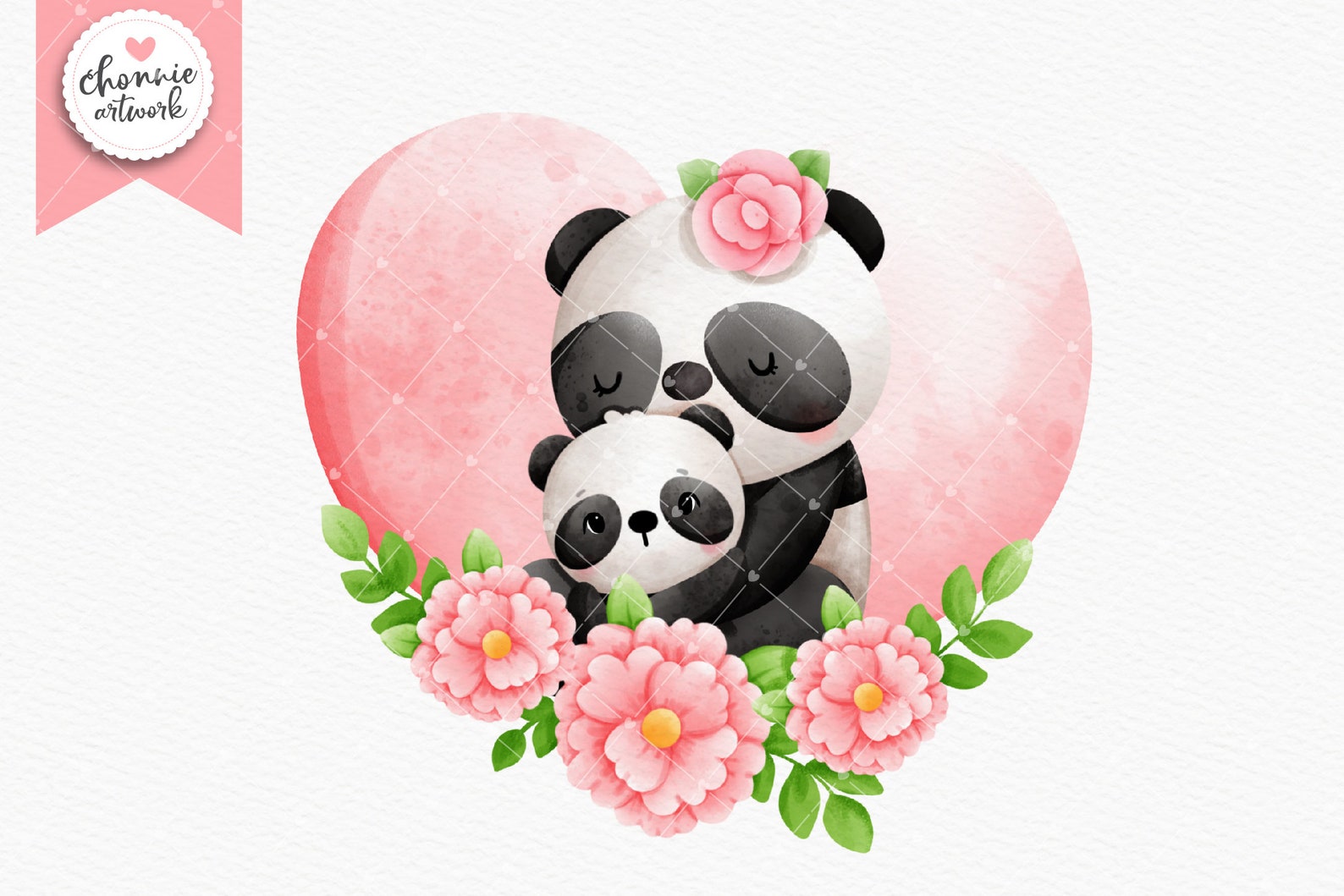 Panda Mom and Baby Clipart Panda Mother Day Clipart Mom and - Etsy