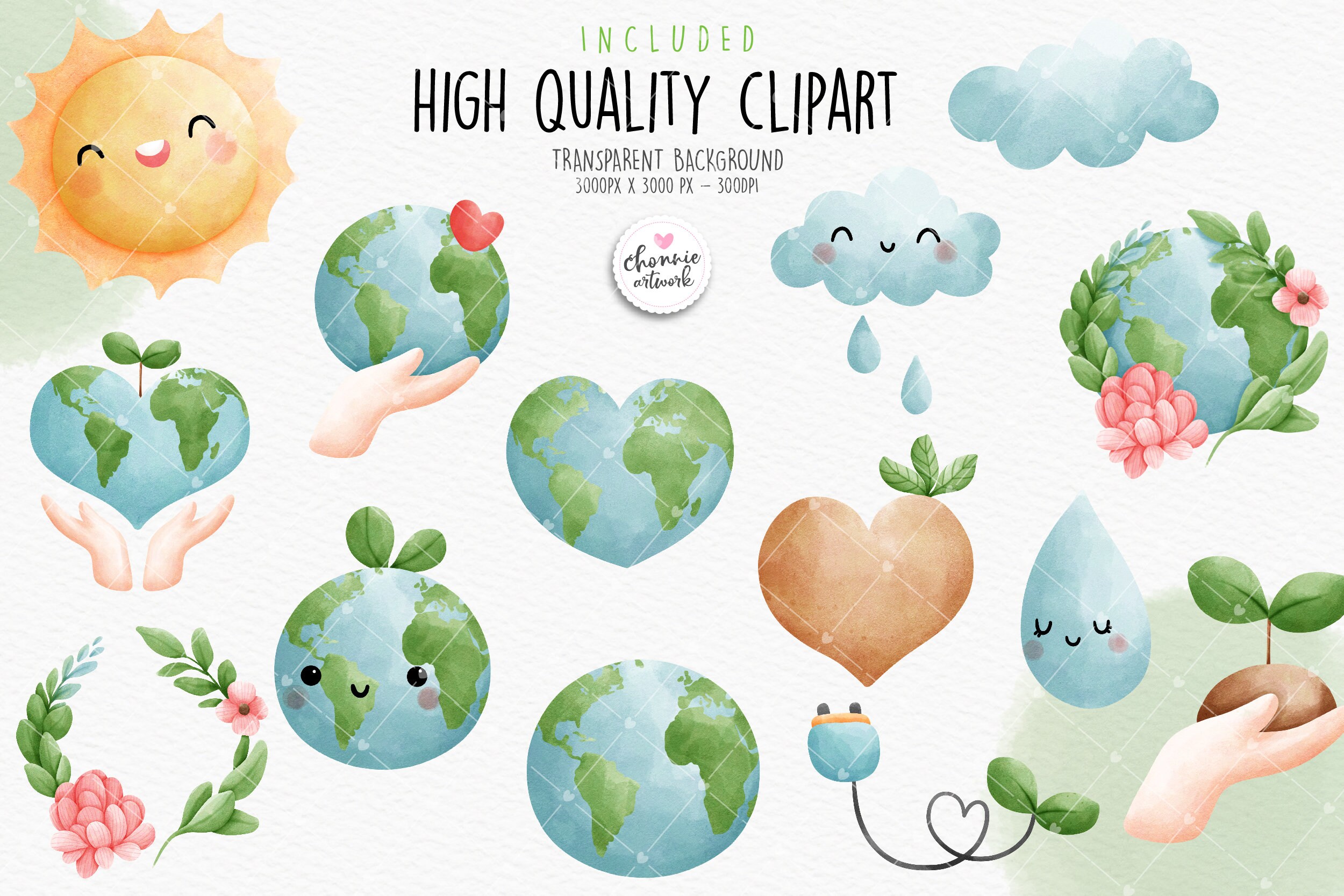 Earth Day Clipart Environment Clipart Love Earth Clipart - Etsy