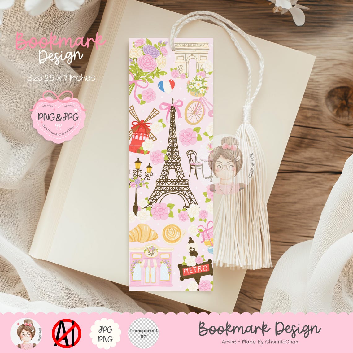 Paris Bookmark, Eifel Tower Bookmark,travel Bookmark,landmarks ...