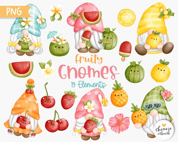 summer clipart hand painted gnomes PNG Watercolor Gnomes clipart ...